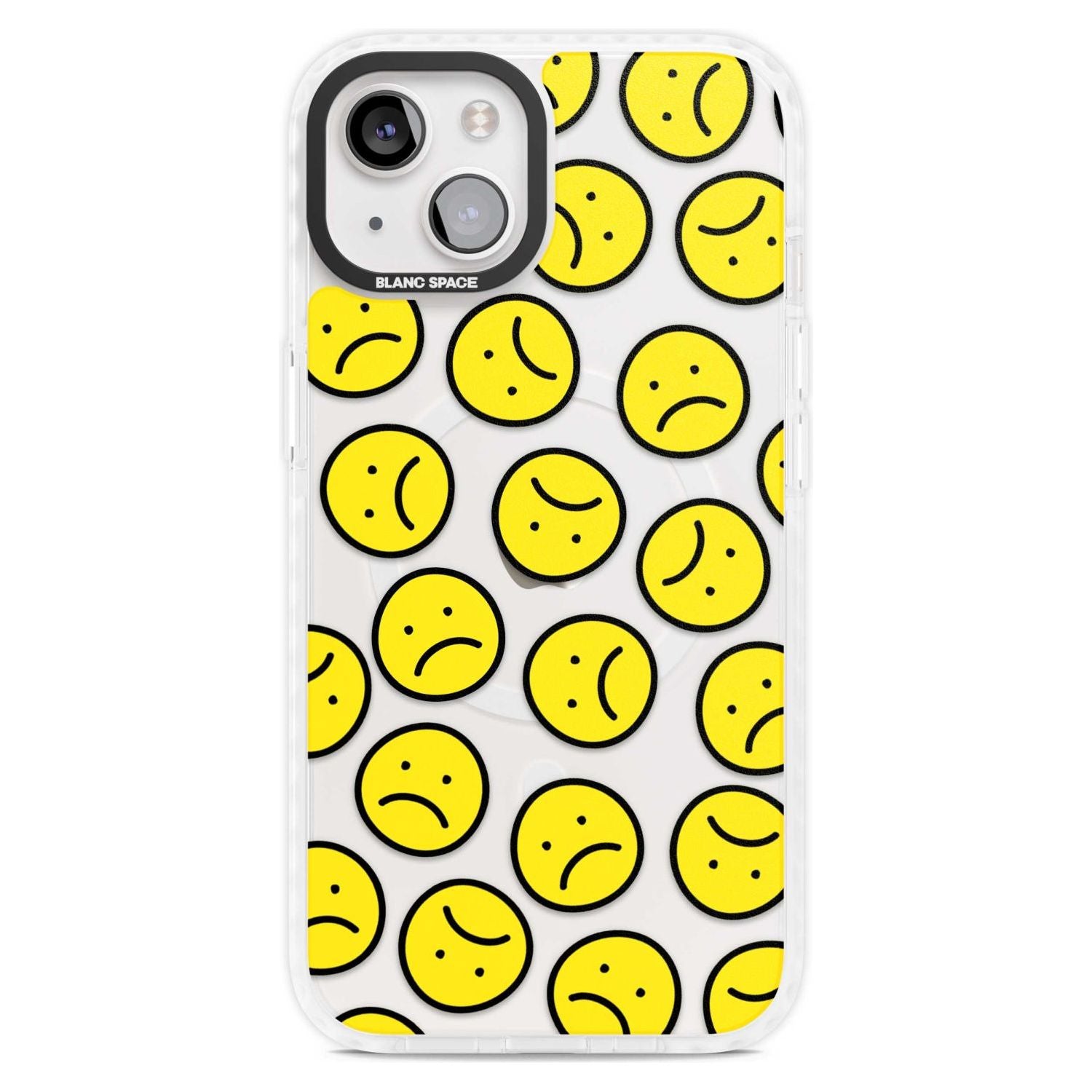 Sad Face Clear Pattern iPhone Case - iPhone 15 / Clear Impact Case ...