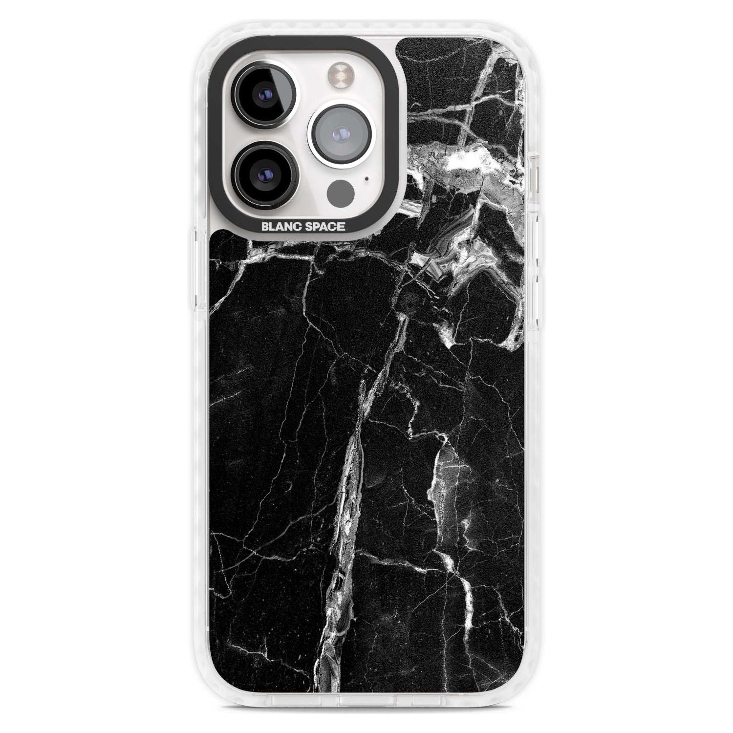 Black Onyx Marble Texture iPhone Case - iPhone 15 Pro Max / Clear ...