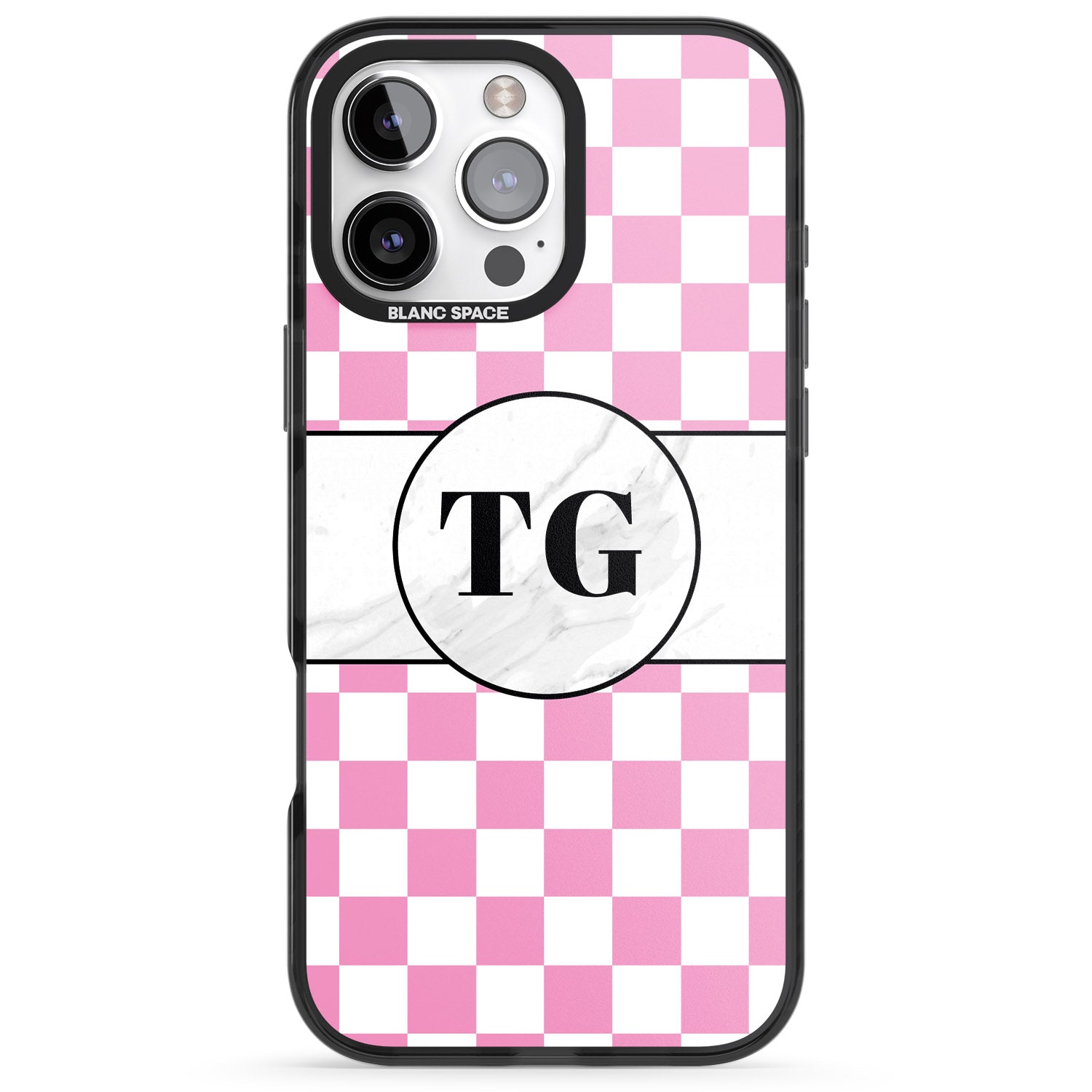 Personalised Pink Check Phone Case for iPhone & Samsung - Blanc Space
