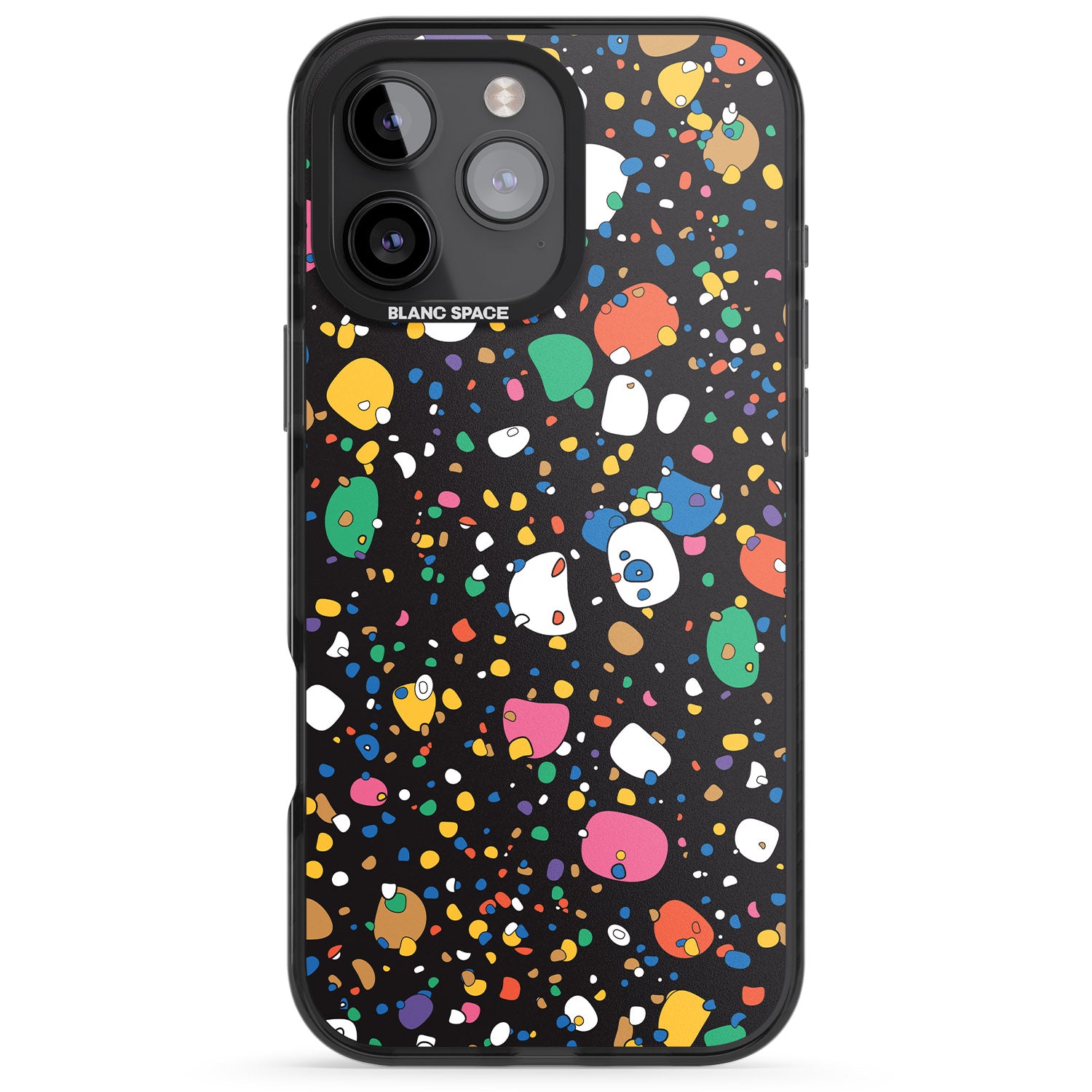 Colourful Confetti Pebbles (Black) iPhone Case - Blanc Space