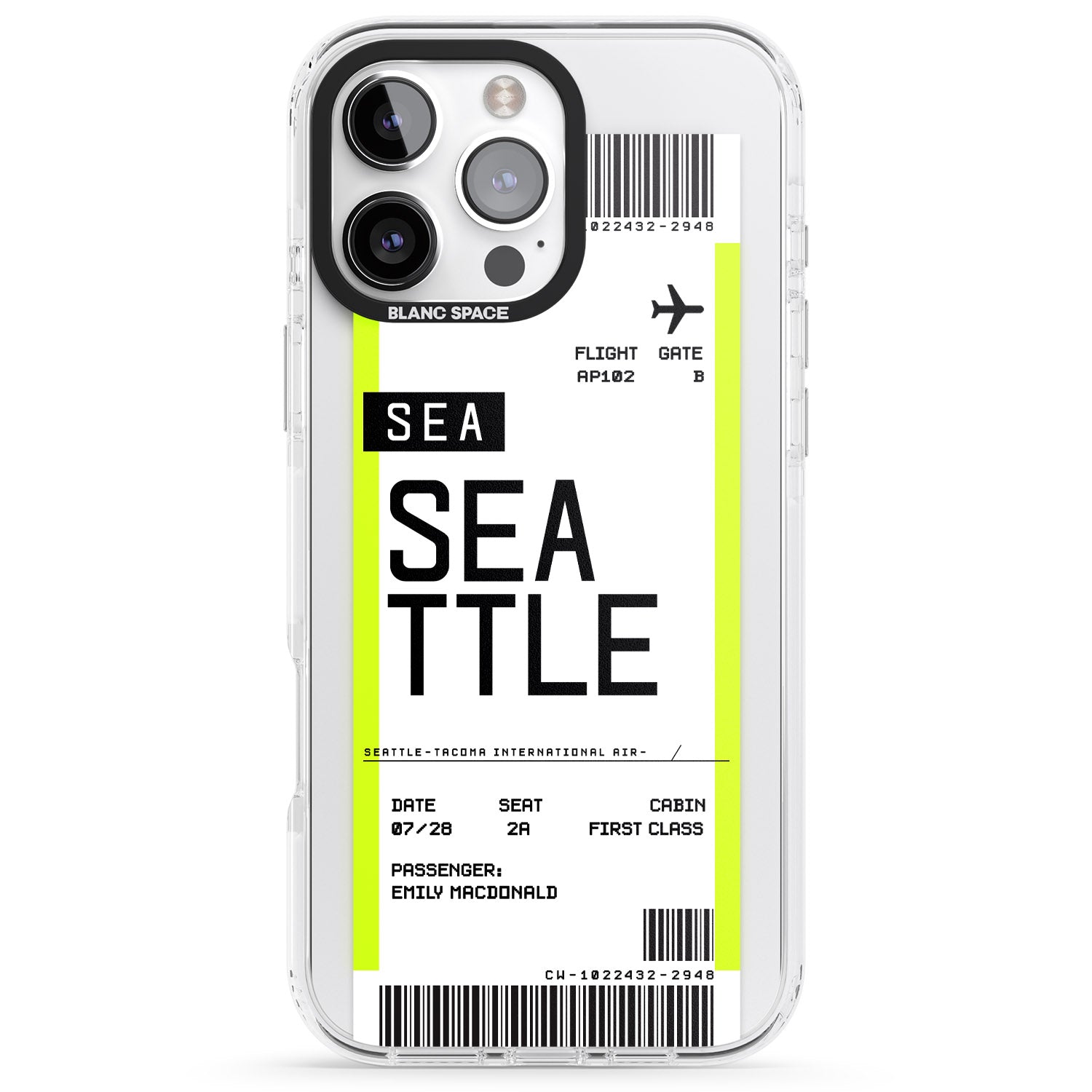 Seattle Boarding Pass Phone Case for iPhone & Samsung