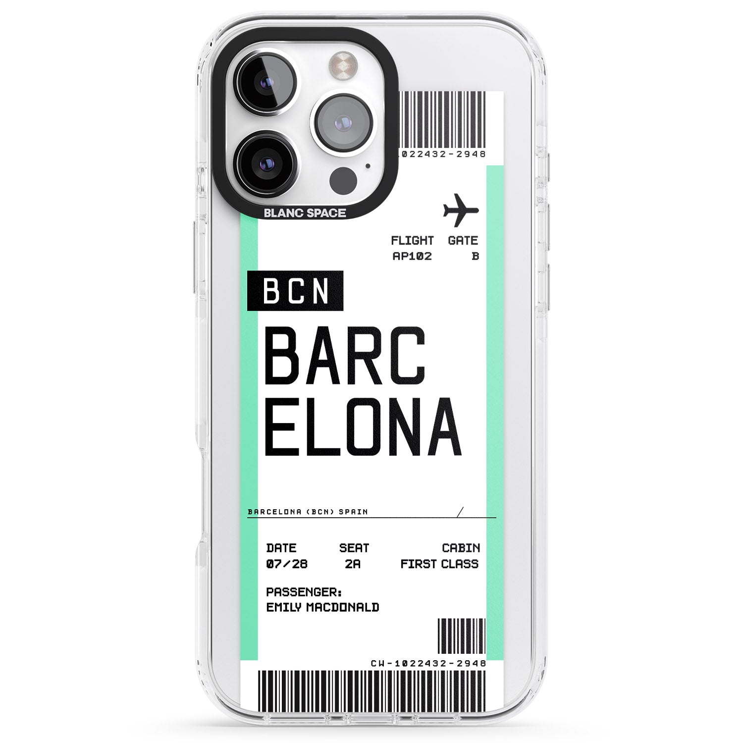 Barcelona Boarding Pass Phone Case for iPhone & Samsung