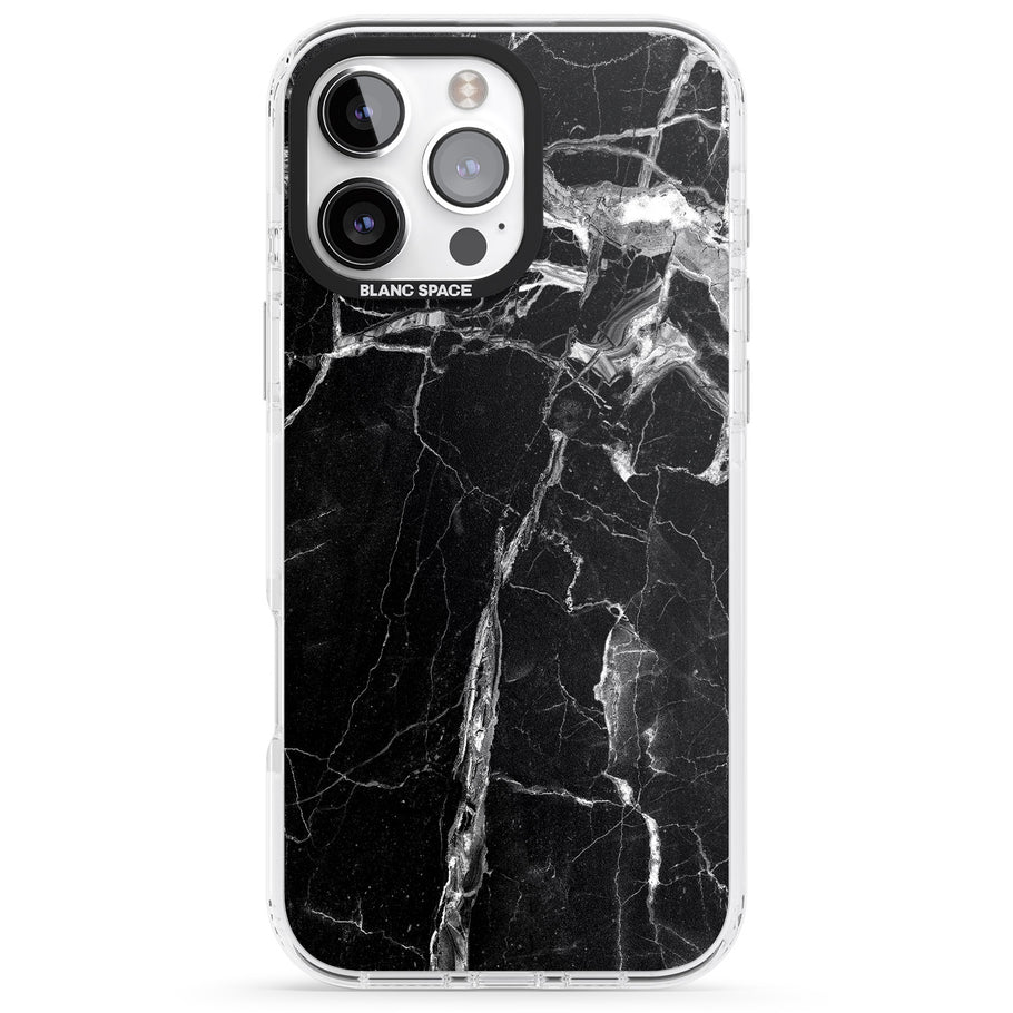 Black Onyx Marble Texture iPhone Case - iPhone 14 Plus / Black Impact ...
