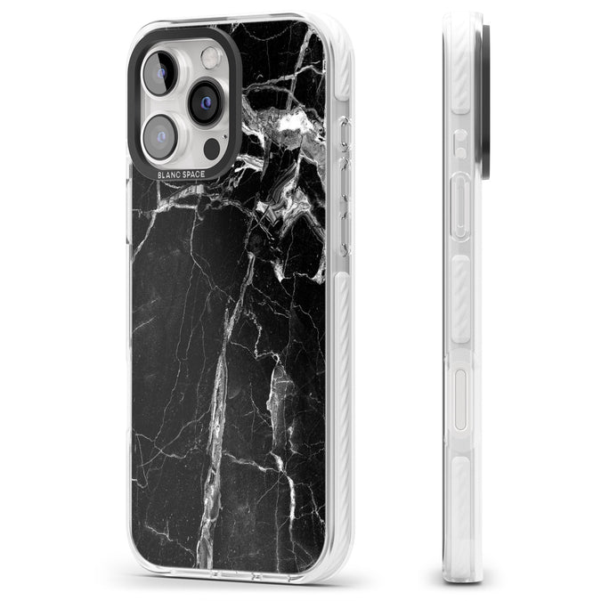 Black Onyx Marble Texture iPhone Case - iPhone 14 Plus / Black Impact ...