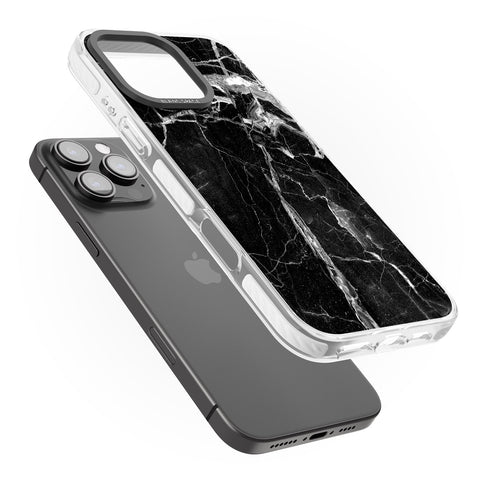 Black Onyx Marble Texture iPhone Case - iPhone 14 Plus / Black Impact ...