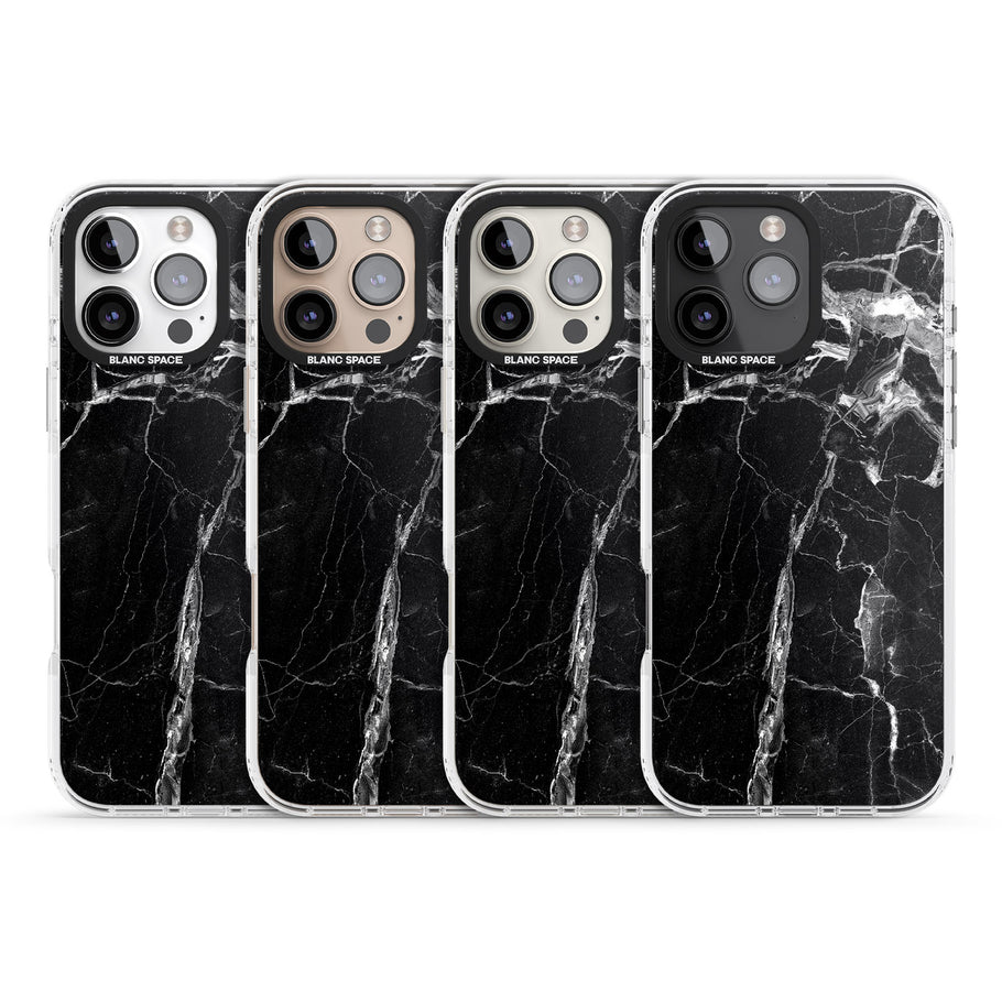 Black Onyx Marble Texture iPhone Case - iPhone 14 Plus / Black Impact ...
