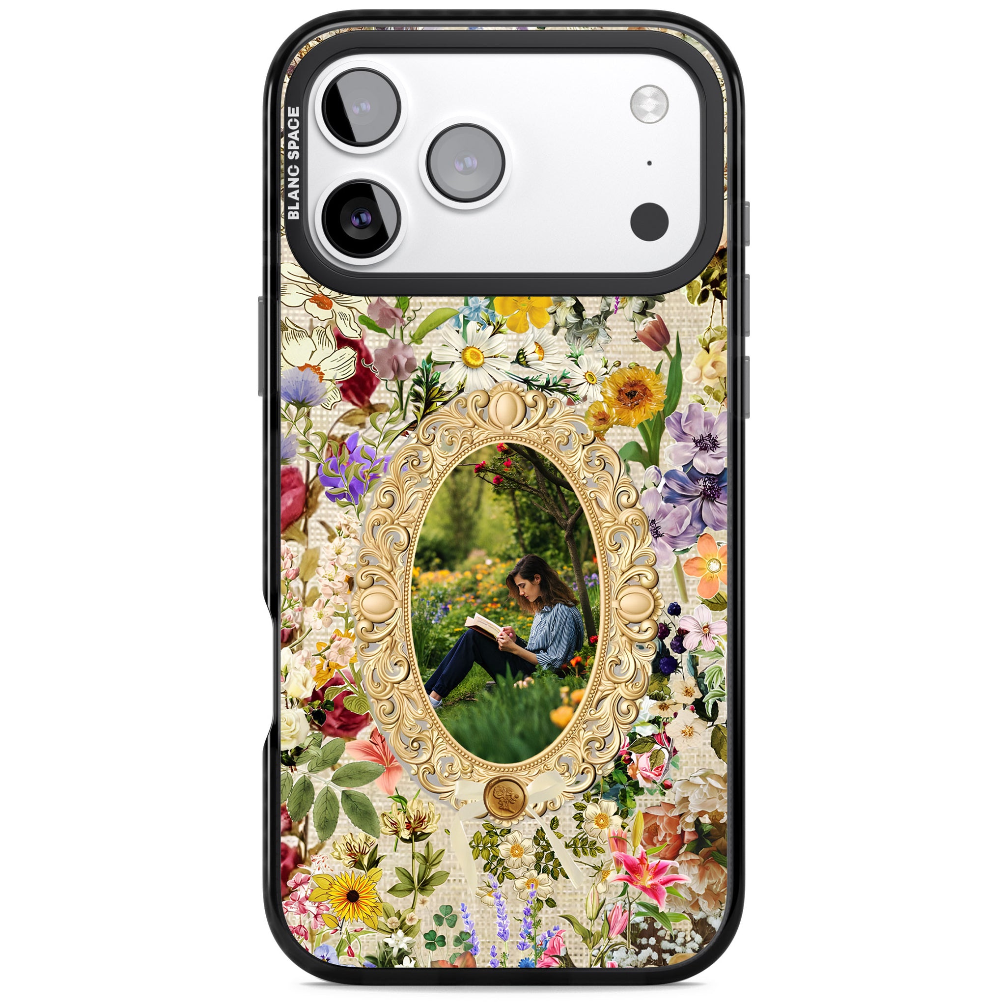 Personalised Vintage Wildflower Frame iPhone Case