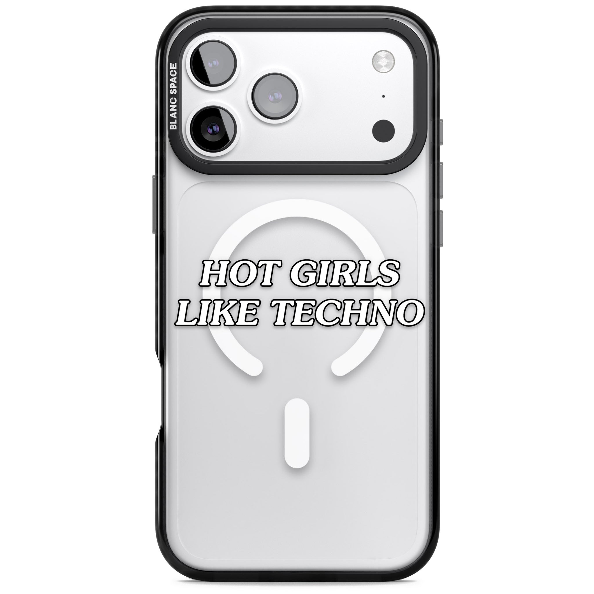 Hot Girls Like Techno Rave Aesthetic iPhone Case | Blanc...