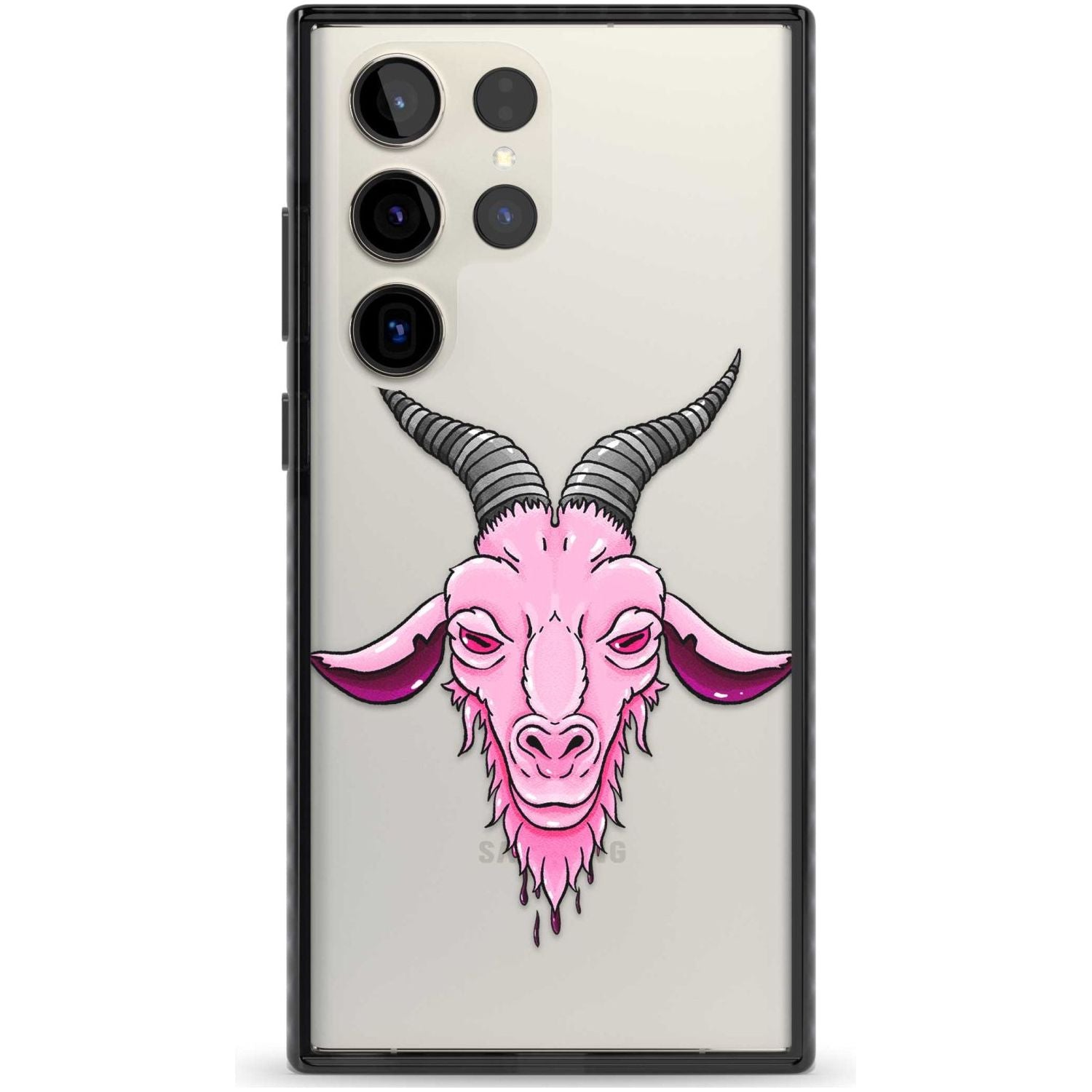 Ba-phomet iPhone Case - Samsung S24 Ultra / Black Impact Case - Blanc Space