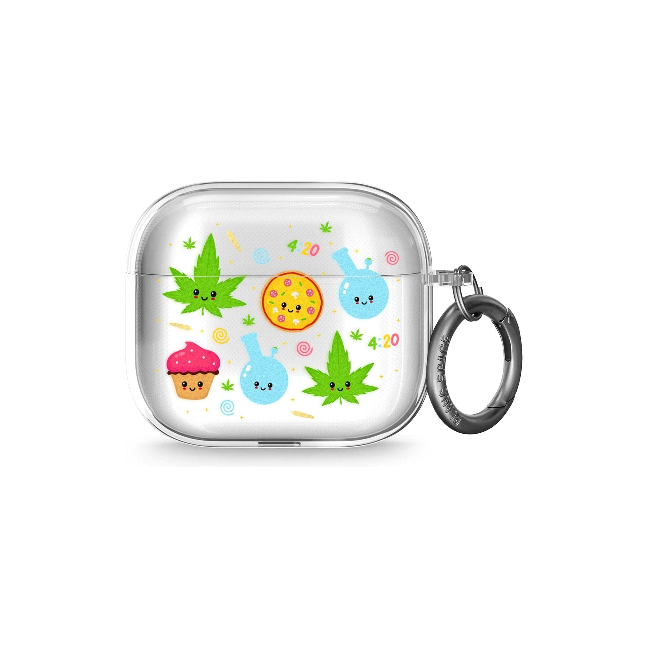 Kawaii Weed Pattern AirPods Case - Blanc Space