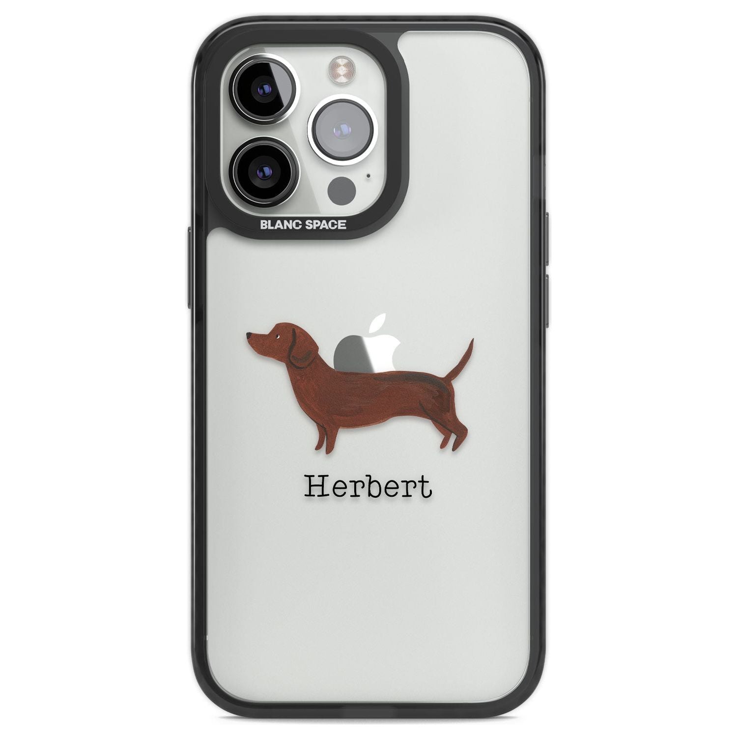 Personalised Hand Painted Sausage Dog iPhone Case - Blanc Space