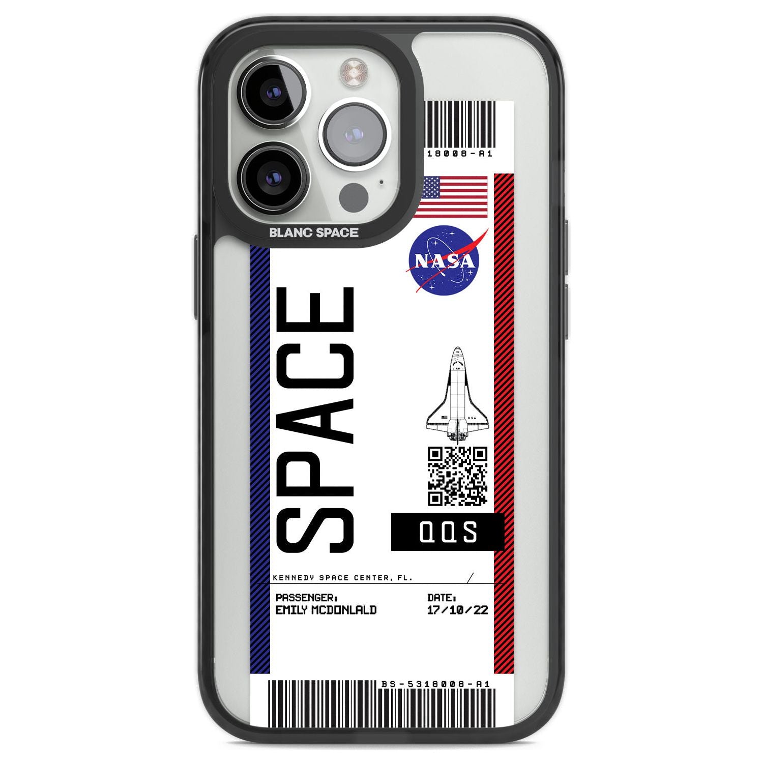 Personalised NASA Boarding Pass (Light) iPhone Case - iPhone 15 Pro Max ...