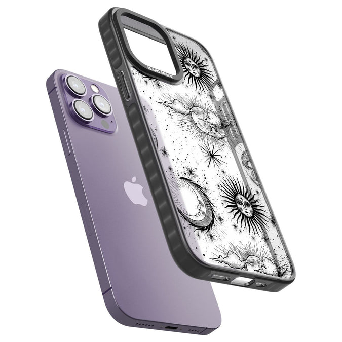 Transparent Suns, Moons & Clouds iPhone Case - Blanc Space