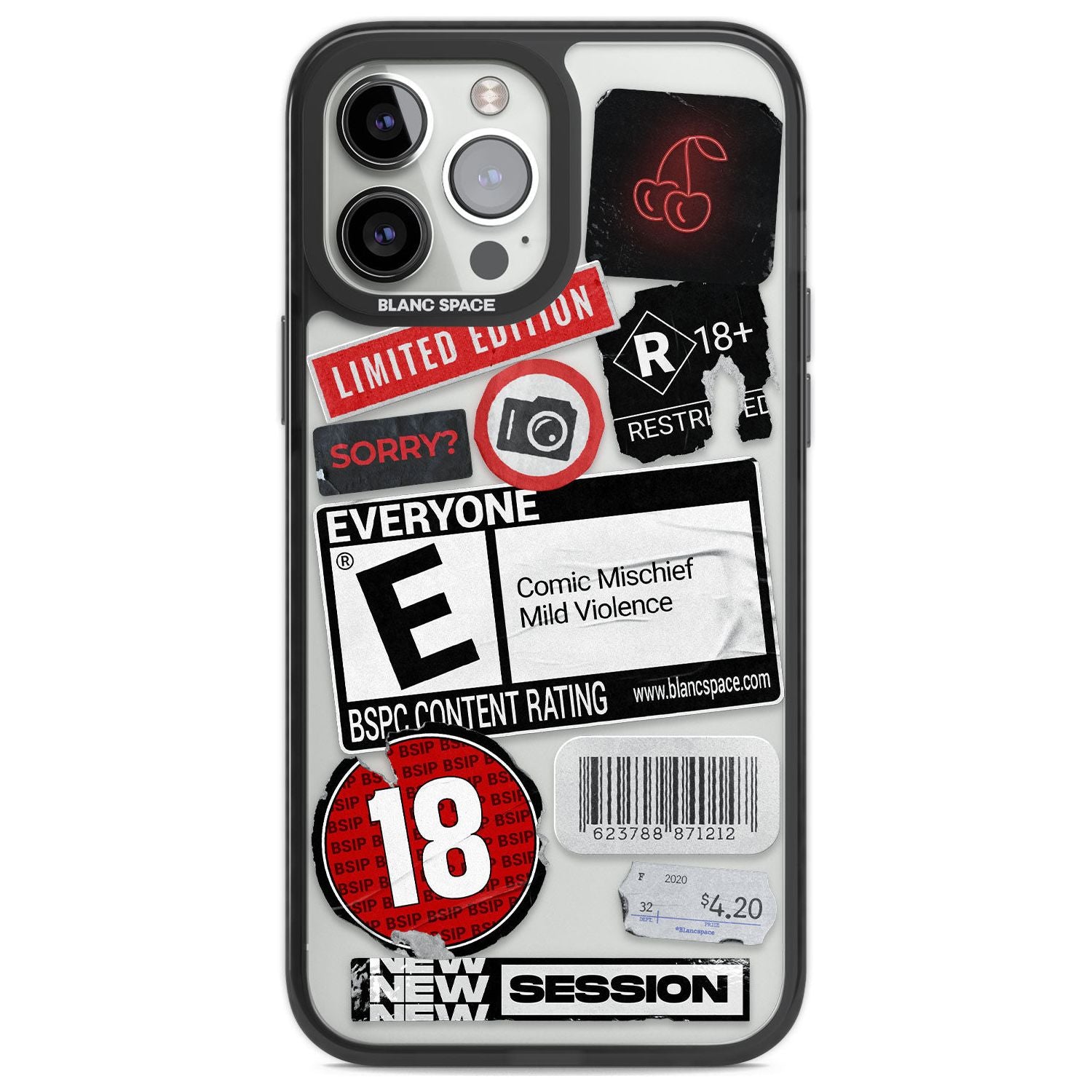 Parental Advisory Sticker Mix iPhone Case - iPhone 14 Pro Max / Black ...