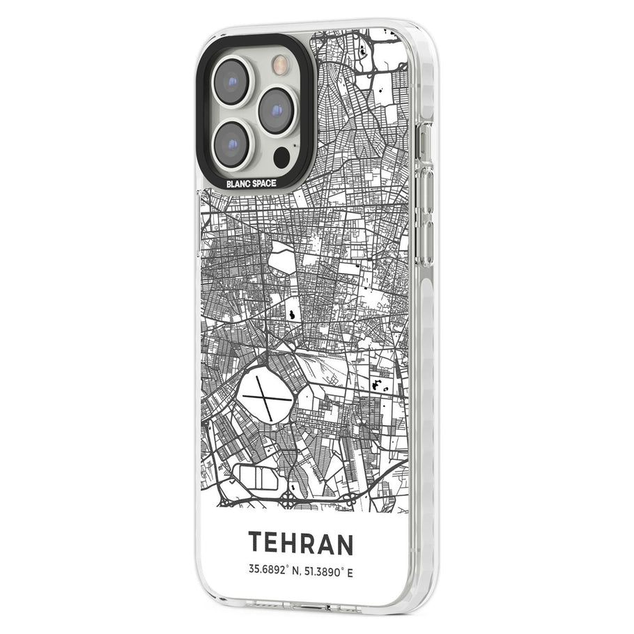 Map of Tehran, Iran iPhone Case - Blanc Space
