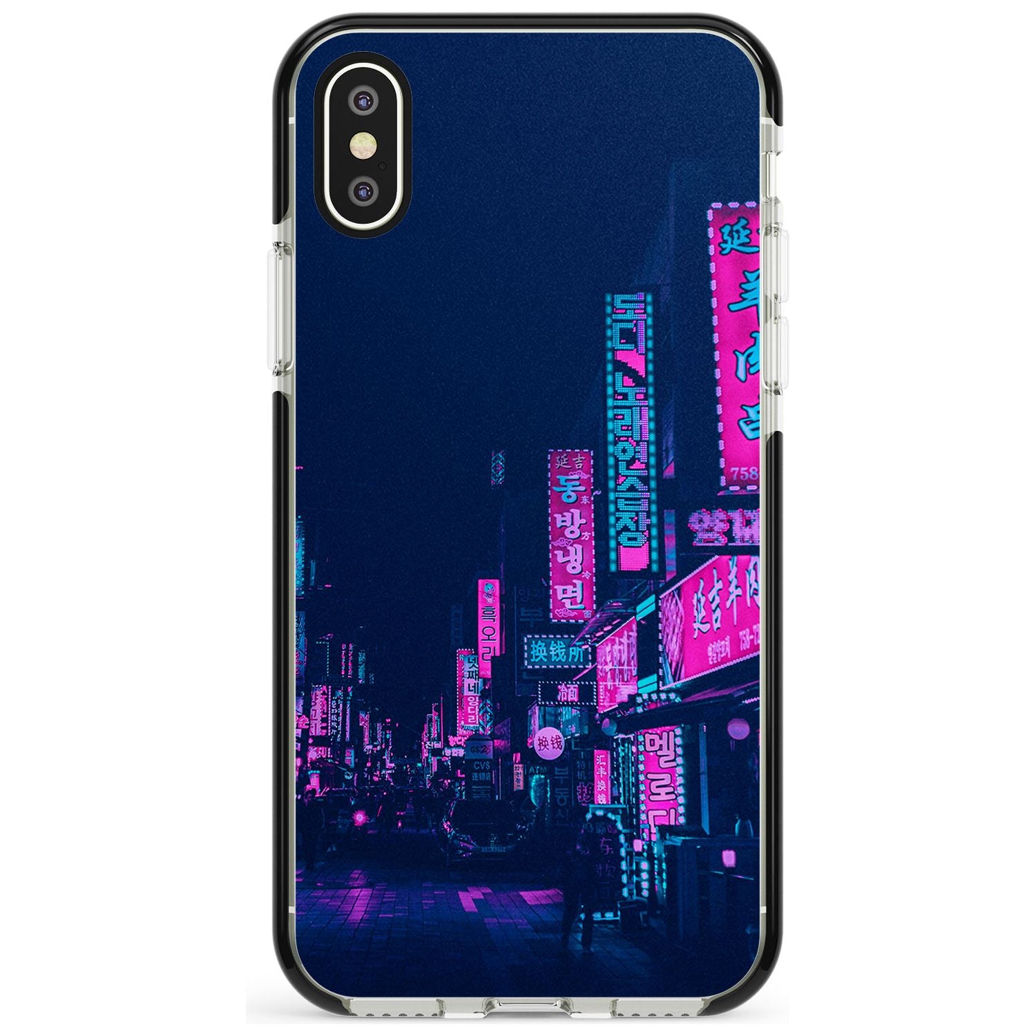 Pink & Turquoise - Neon Cities iPhone Case - iPhone XR / Black Impact ...